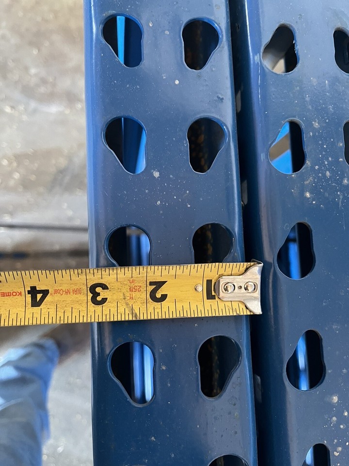 Interlake 30' x 42" Teardrop Pallet Racking Upright 3x3" Blue Rack | eBay