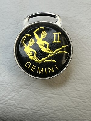 GEMINI SIGN Astrological Vintage METAL Disk Key Fob | eBay