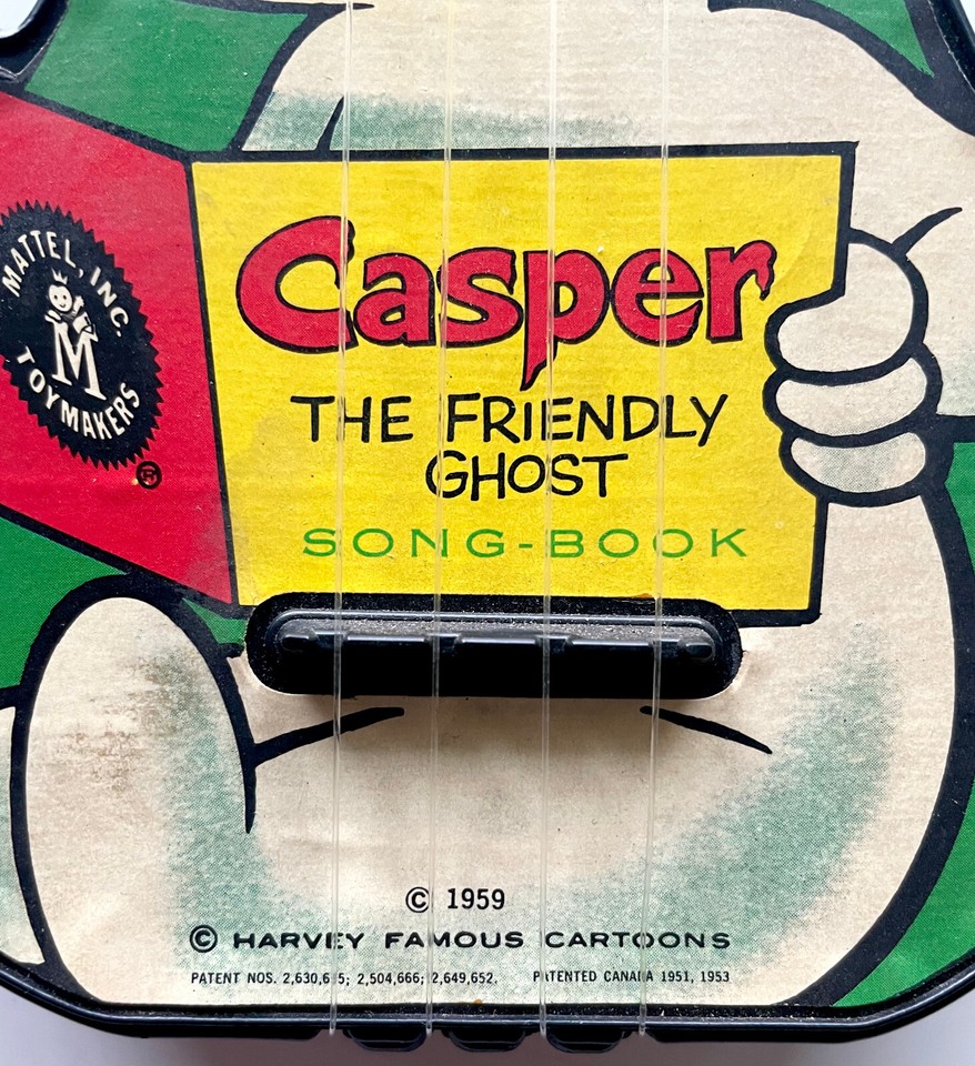 Vtg 1959 CASPER The Friendly GHOST Toy Guitar GE-TAR Mattel UKULELE Box ...