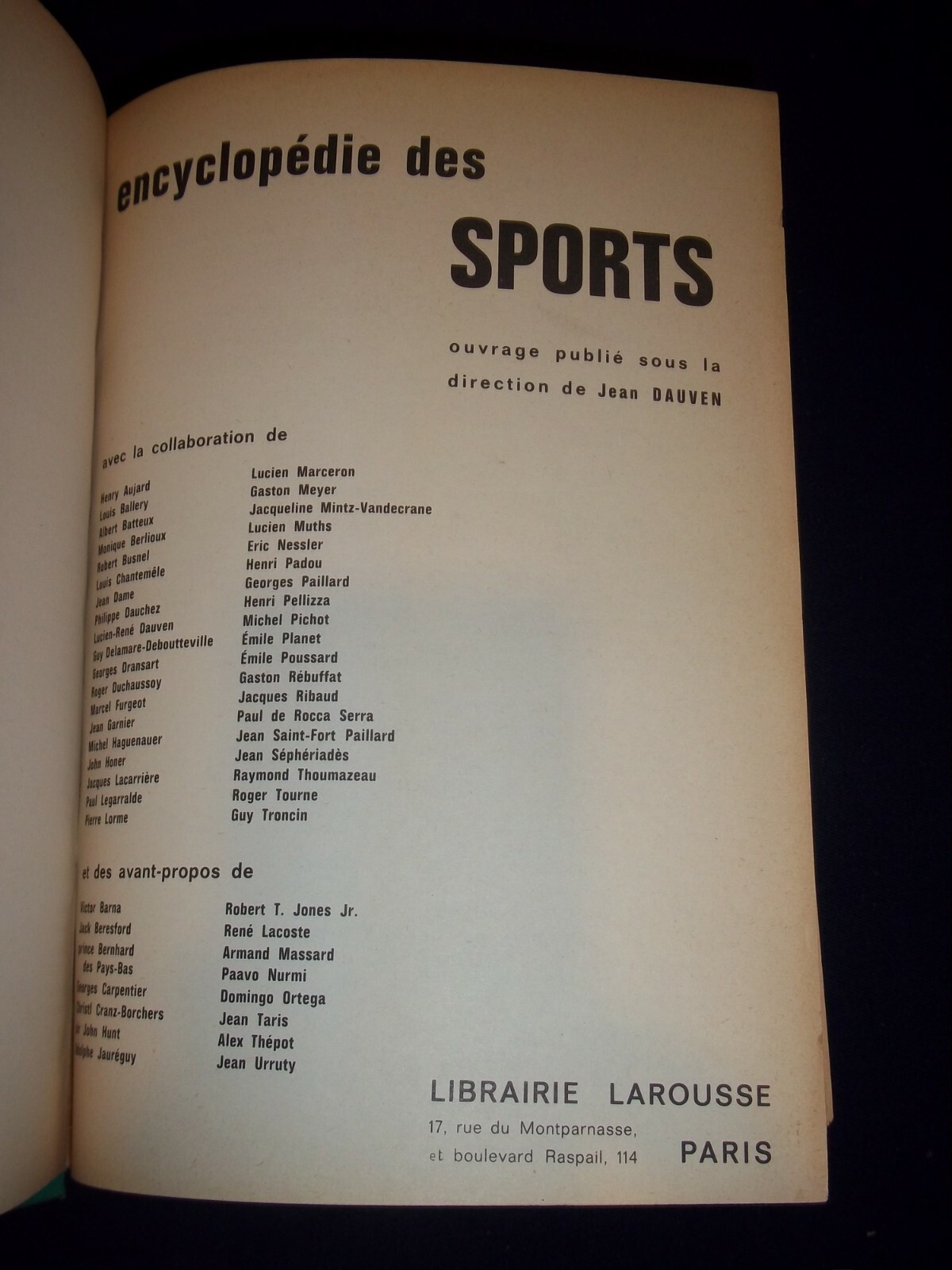Encyclopédie des sports (1961) PALMARES / LAROUSSE | eBay UK