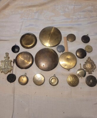 20 Antique Key Wind Clock Pendulum Weights Various Sizes Parts As Found ...