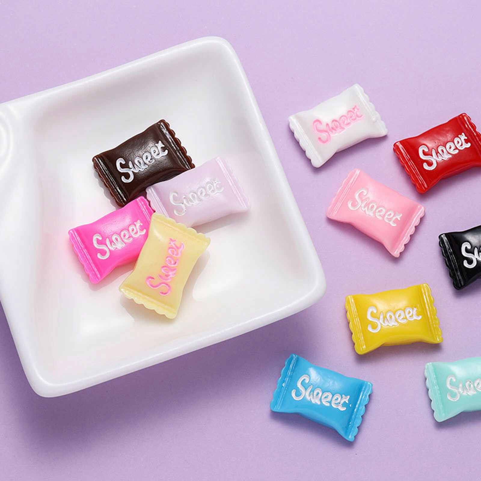 20 Mixed Color Flatback Resin Cute Sweet Candy Crafts Hair Bows ...