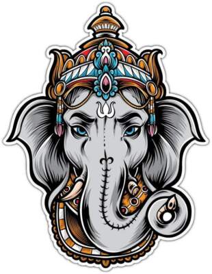 Ganesha Elephant Hindu India Buddhism Car Bumper Window Sticker Decal 4 ...
