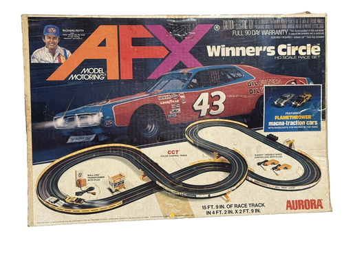 AURORA AFX “WINNER'S CIRCLE” RACE SET! INCLUDES ORIGINAL FLAME THROWER ...