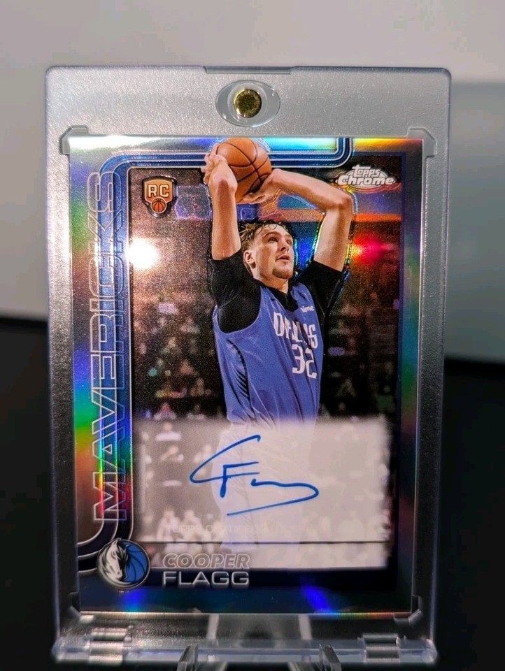 Cooper Flagg 2025-26 Topps Chrome RC Silver Refractor Rookie Auto TCAR ...