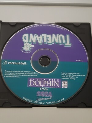 Sega Ecco The Dolphin & Tuneland 1996 PC CD ROM Game Packard Bell DISC ...