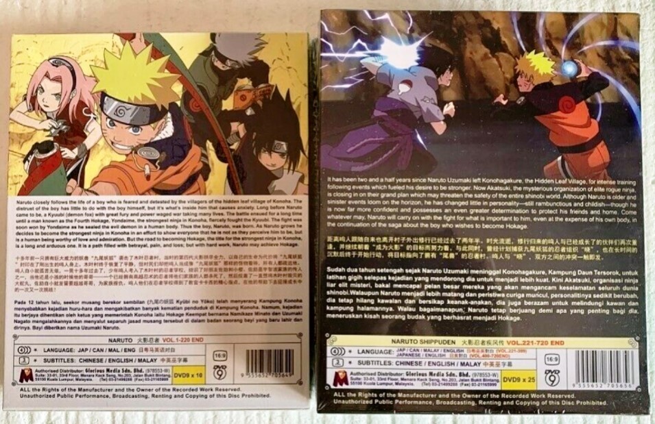English Dubbed Naruto Shippuden Complete Series DVD Ep 1-720End FREE ...