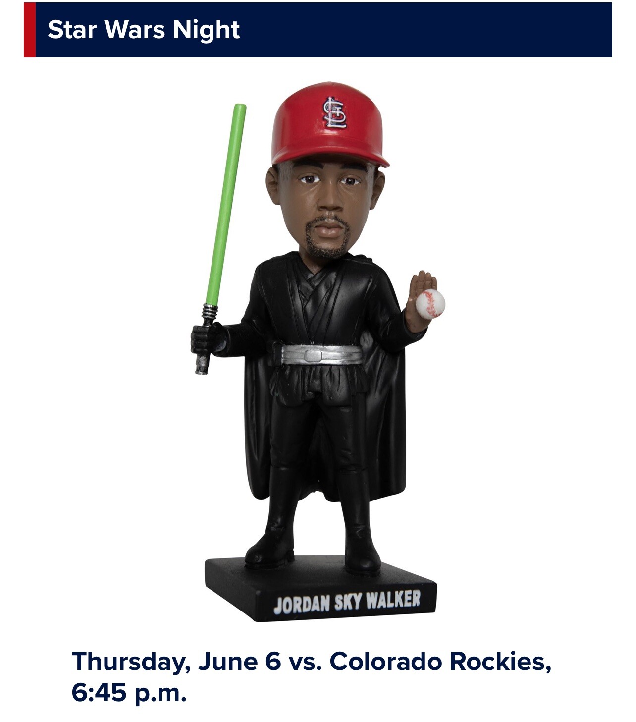 Jordan Sky-Walker Bobblehead St Louis Cardinals Star Wars Theme Presale ...