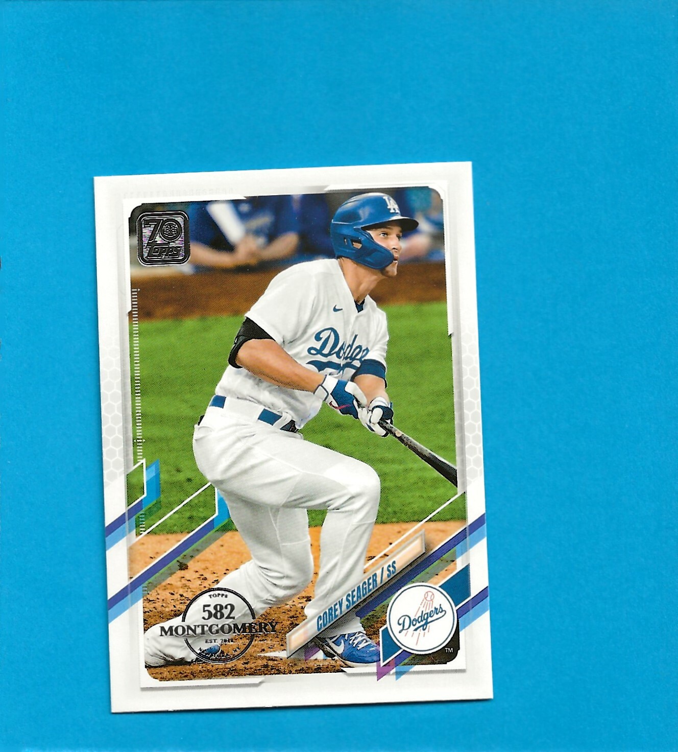 2021 Topps 582 Montgomery Club Foil Stamp #450 Corey Seager Los Angeles ...