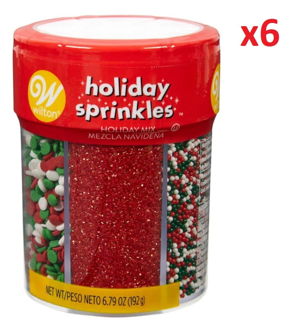Box of 6 Wilton 6-Cell Christmas Tradition Holiday Sprinkles - Cupcakes ...