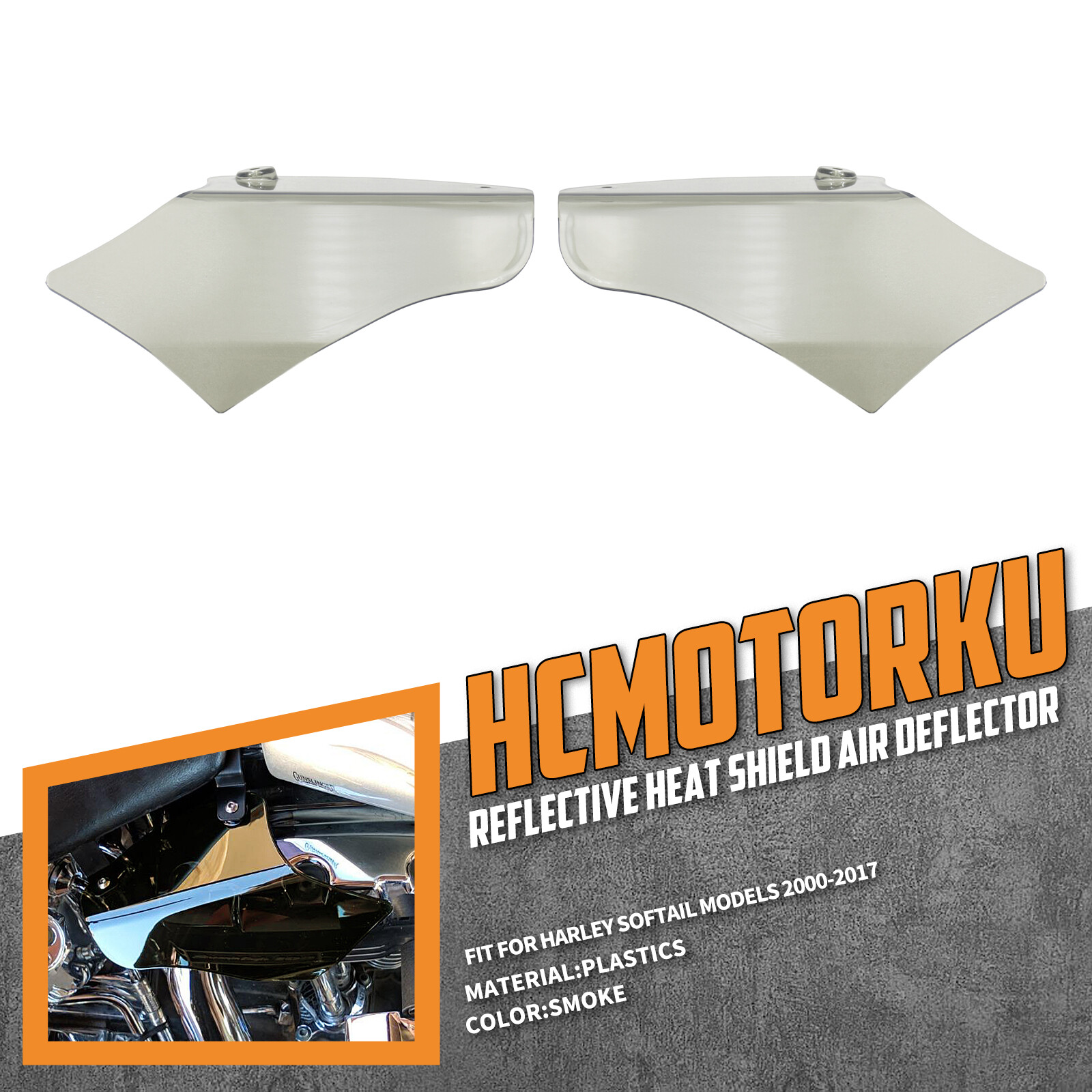 1 Pair Mid-frame Heat Shield Air Deflector Fit For Harley Softail ...