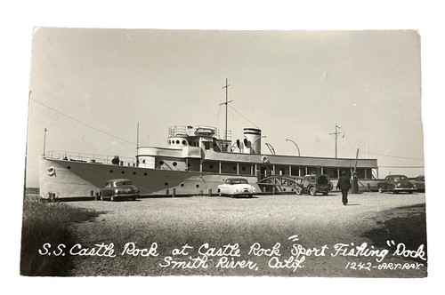 c1950 RPPC SS Castle Rock Sport Fishing Dock Smith River California ...