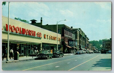 Postcard Main Street - Brattleboro Vermont w Woolworth 1963 | eBay