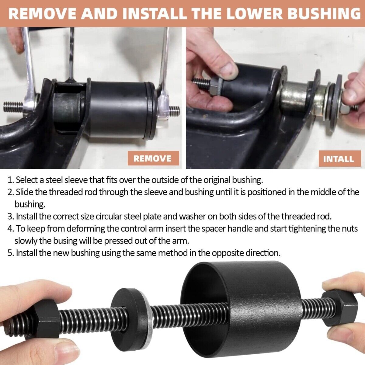 Control Arm Bushing Removal Installation Tool for RideTech 85000009 GM ...