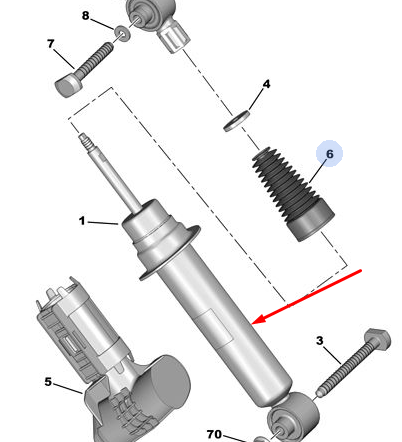 PEUGEOT 3008 T84 Rear Right Shock Absorber 9805877980 New Genuine | eBay