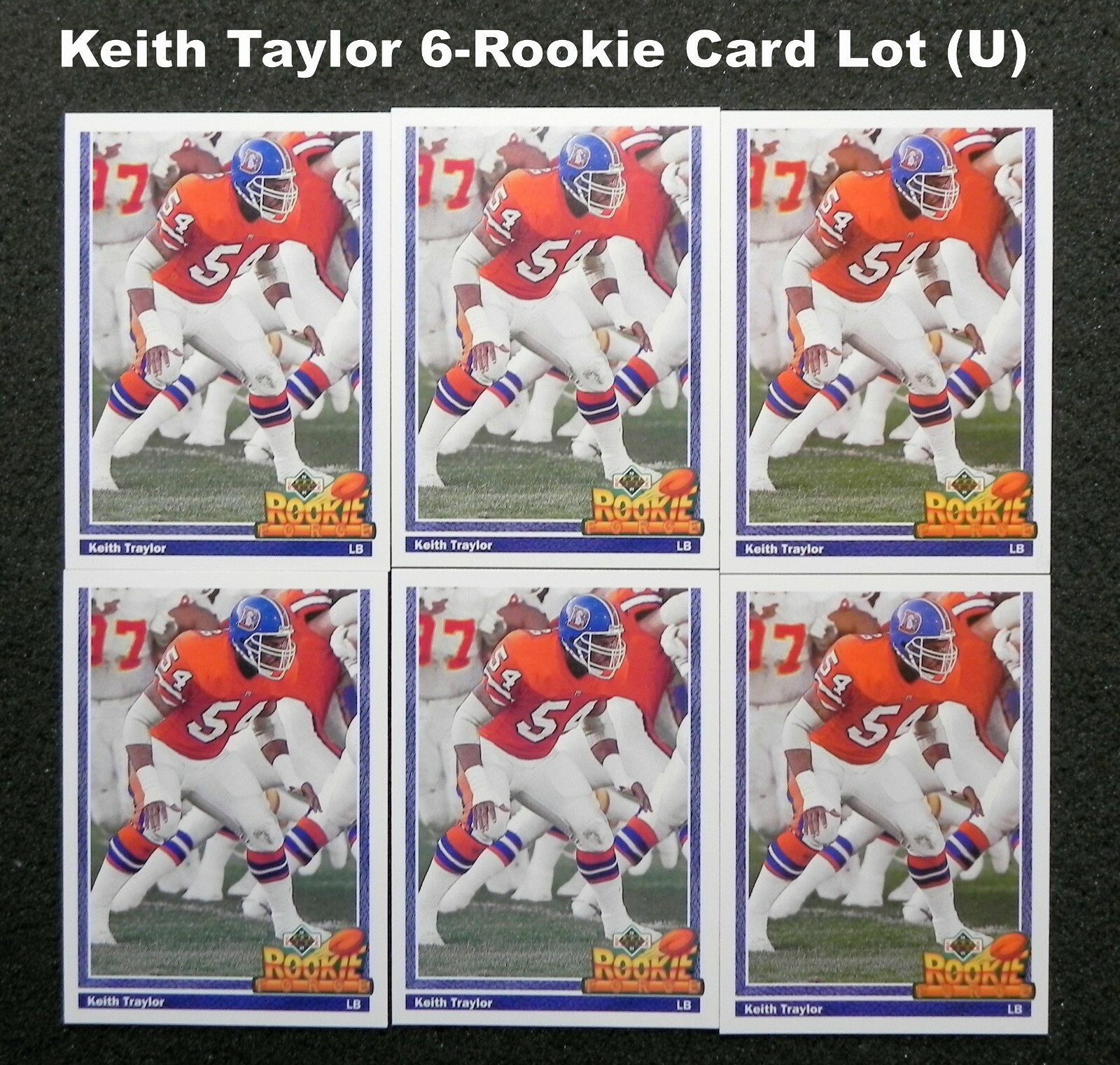 Keith Traylor 6-Rookie Card Lot 1991 Upper Deck Factory Cards #618 ...
