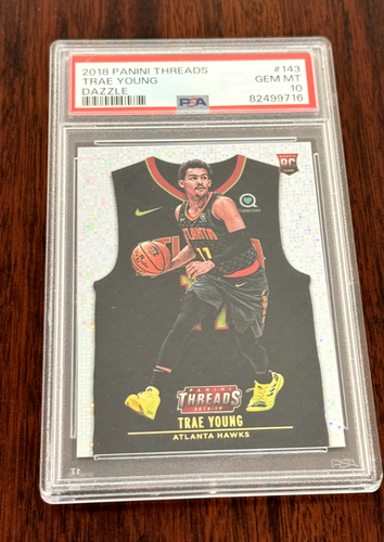 2018-19 Trae Young Panini Threads Dazzle PSA 10 Rookie Rc #143 Hawks | eBay