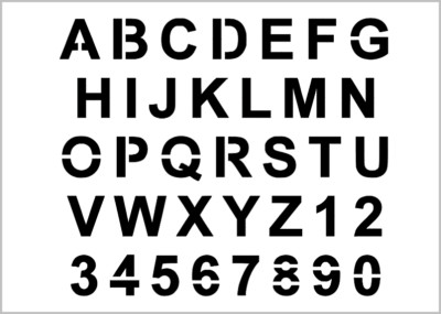 ARIAL Alphabet Stencil 1 Inch Basic Plain Simple Font Set Letters Sheet ...