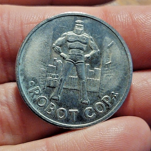 Vintage TMNT Robot Cop metal coin teenage Mutant Ninja Turtle Arcade ...