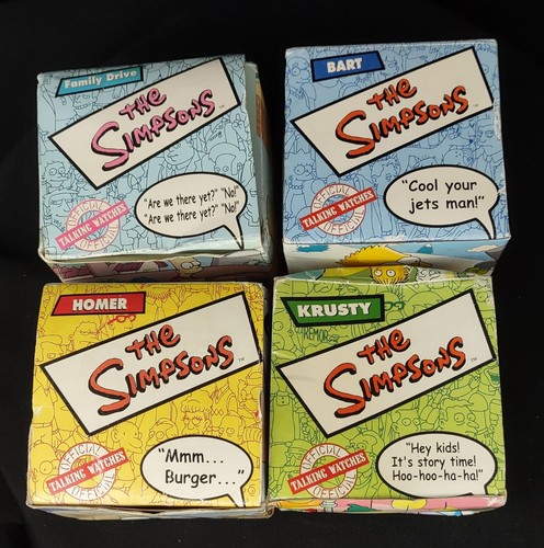 The Simpsons Burger King Talking Watches 2002 Complete Set of 4 in ...