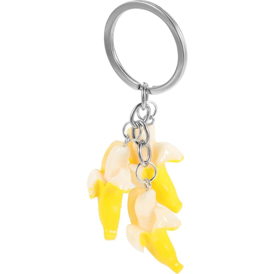 Banana Key Ring Soft Peel Pendant Keyring Miss Keychain Women Charm ...