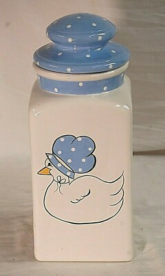 Duck Goose Flour Ceramic Canister Storage Jar Country Farmhouse Kitchen ...