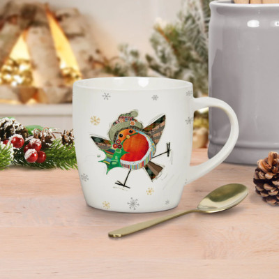 Bug Art Christmas Robin Mug | eBay UK