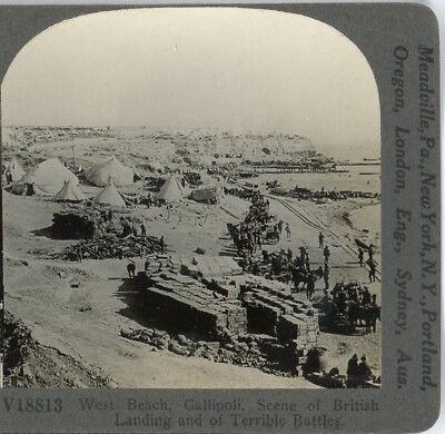 WW1, West beach, Gallipoli, Scene of British Landing--Keystone #49 of ...
