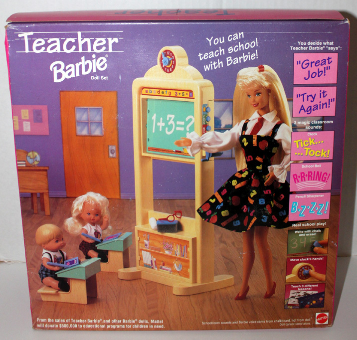 MATTEL TEACHER BARBIE DOLL CLASSROOM W/MAGIC & SOUND 1995 VINTAGE MIB ...