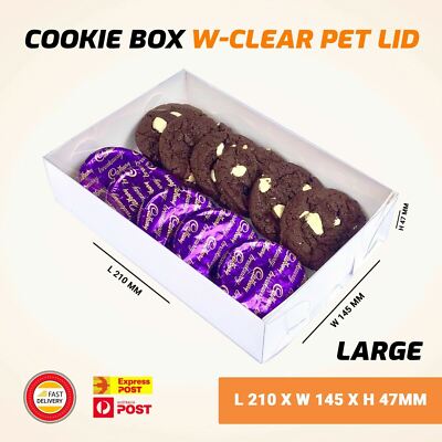 Clear Window Large Cookie Box 210mm x 145mm x 47mm - 10 Pieces Cake Box ...