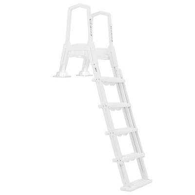 Deluxe Above Ground Swimming Pool Ladder Non-Slip Large Adjustable ...