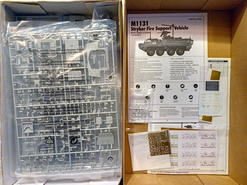 Trumpeter 00398 M1131 Stryker Fire Support Vehicle 1:35 Neu Bauteile ...