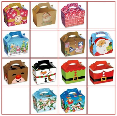 10 x Christmas Treat Gift Box Xmas Party Food Random Lunch Boxes | eBay UK