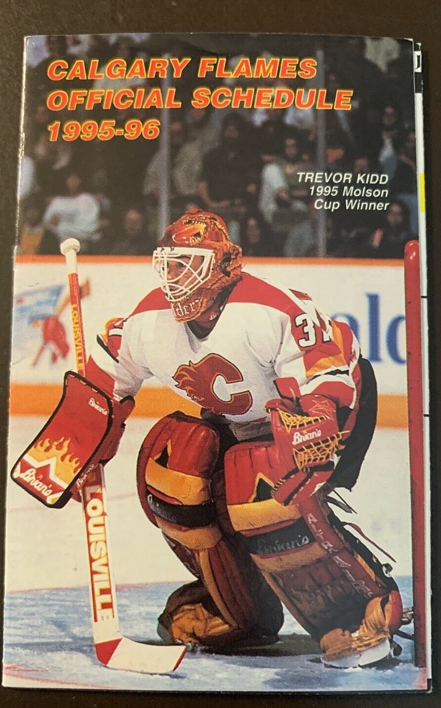 Calgary Flames 1995-96 NHL pocket schedule - Follgard Group | eBay