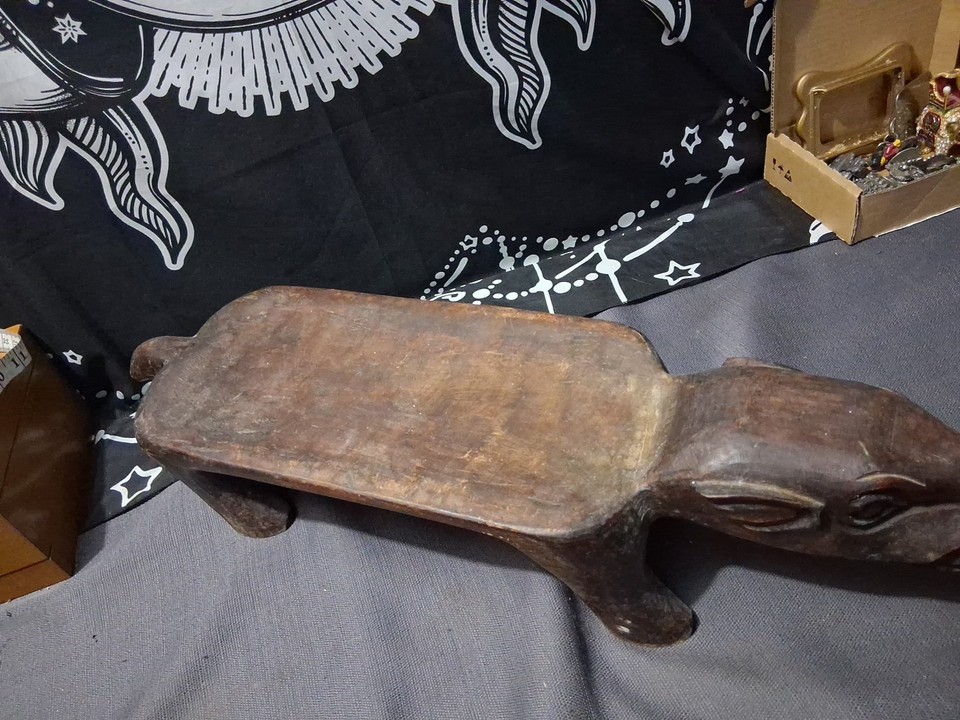 Folk Art Carved Wooden Pig Tray Sculpture Standing One Piece WOOD! | eBay