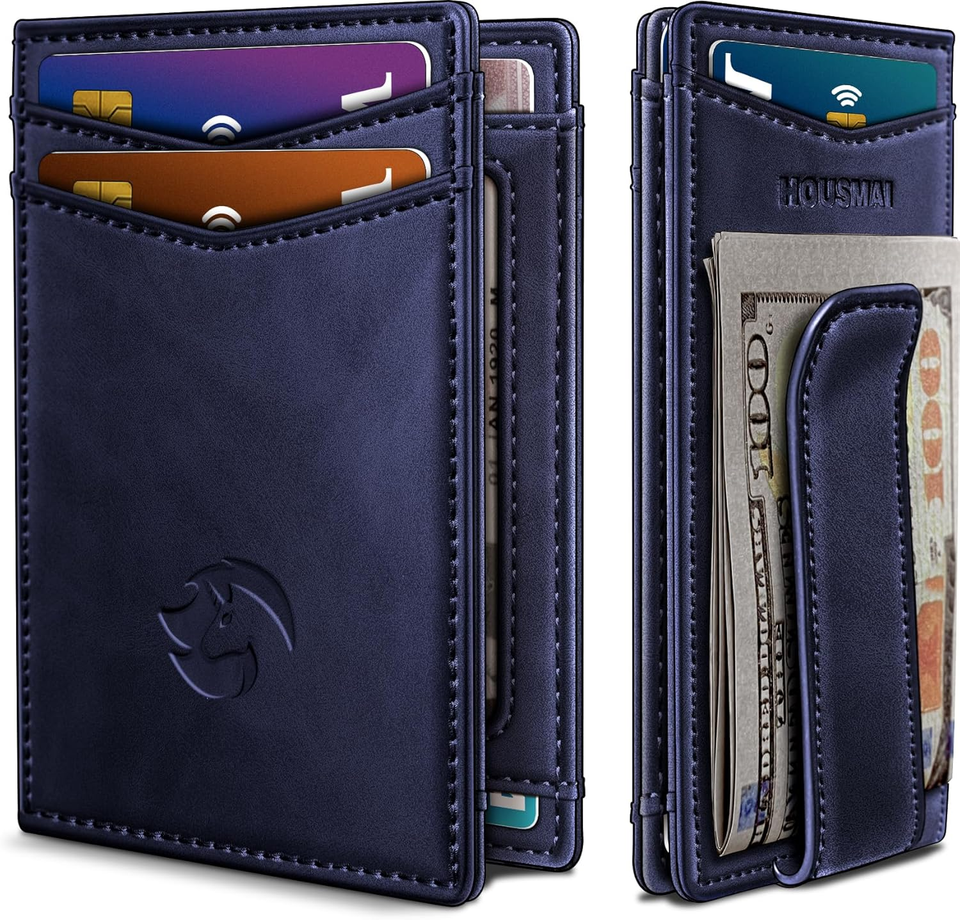 Magnetic Closure Slim Wallet for Men with Money Clip Gift Boxed,Genuine ...