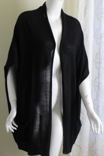 Beyond Threads L XL 100% Black Baby Alpaca Drapey Sweater Tabard Top ...