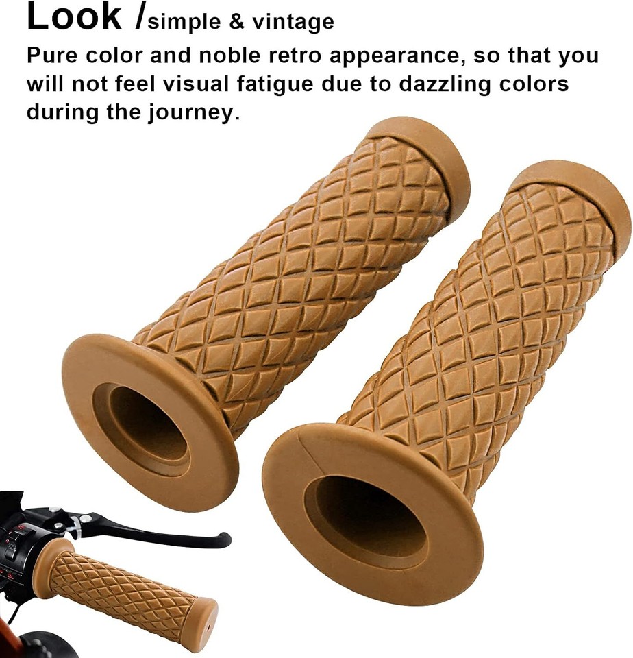 PAIR MOTORCYCLE 7/8" HANDLEBAR RUBBER GEL HAND GRIPS FOR SPORTS BIKE ...