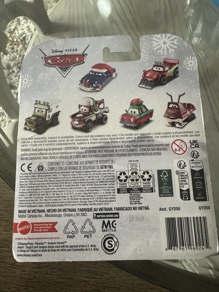 Disney Pixar Cars Winter Time Holiday Metal Series SALLY Christmas ...