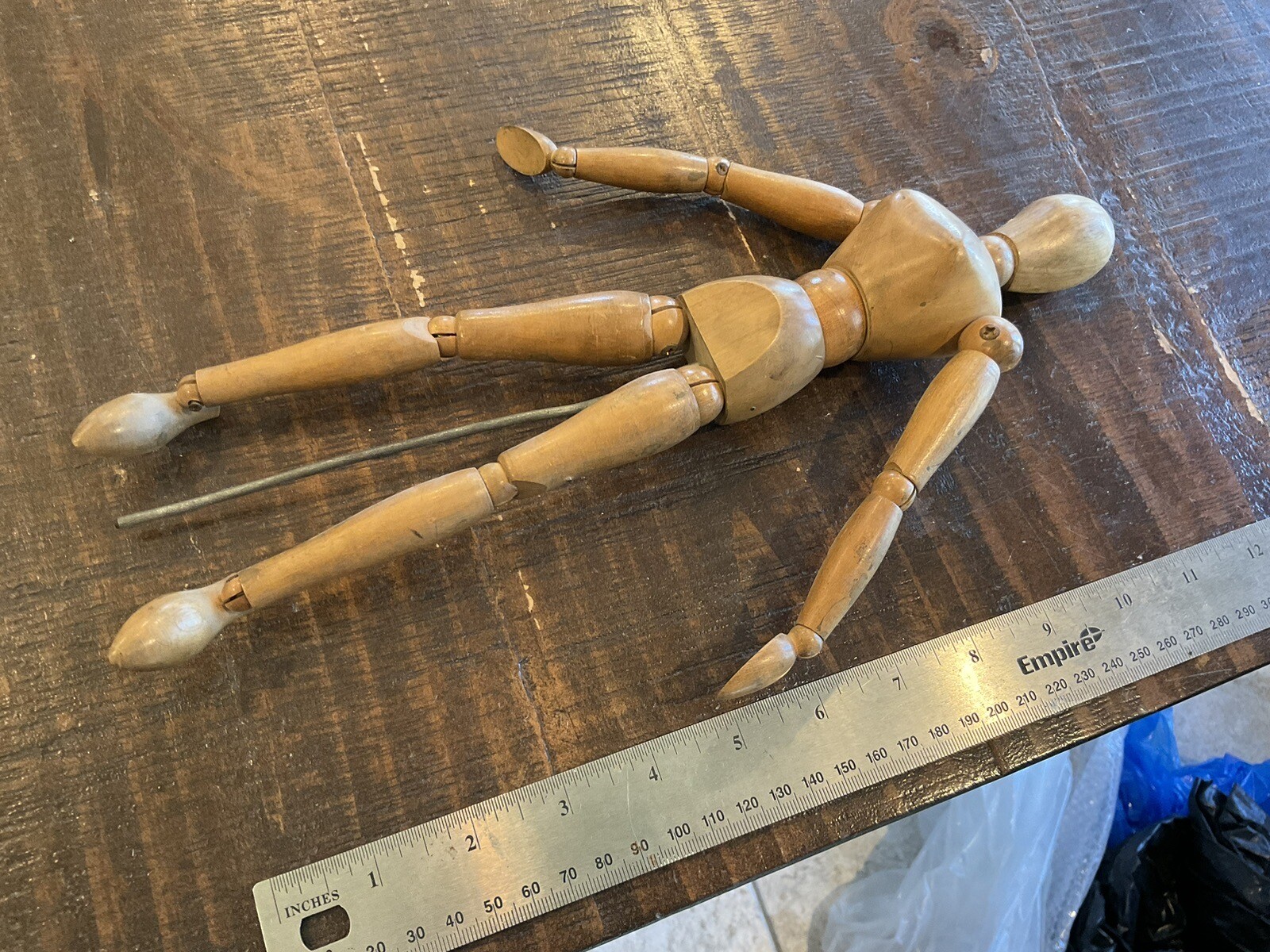 ORIGINAL ANTIQUE ARTIST MODEL MANNEQUIN WOODEN JOINTED FIGURE | eBay