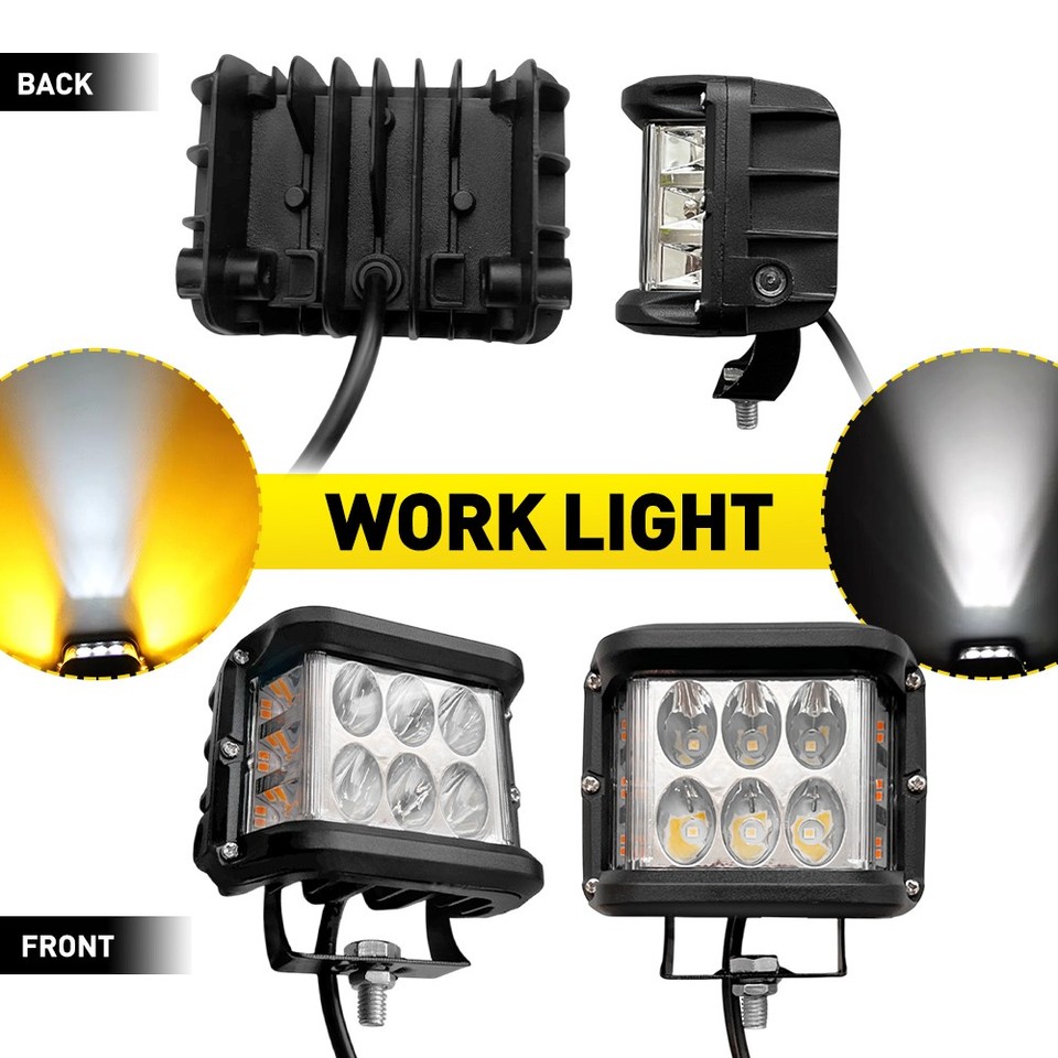 2PC LED Work Light Floodlight Lamp Night Light Portable Fits Offroad ...