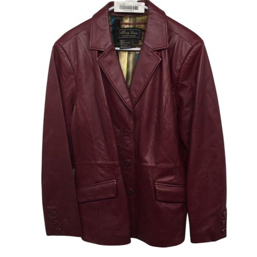 Vintage Jerry Lewis Burgundy Leather Jacket – Button-Front L | eBay
