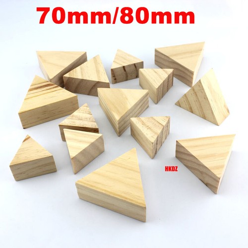 60° Pine Wood Cubes Triangle Shapes Blank Wooden Blocks DIY Decoration ...