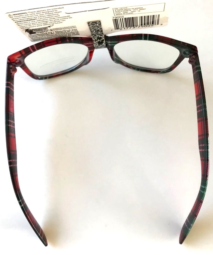 PLAID FUNNY NERD GEEK GLASSES Eye Dork Clear Lenses Joke Gag Toy ...