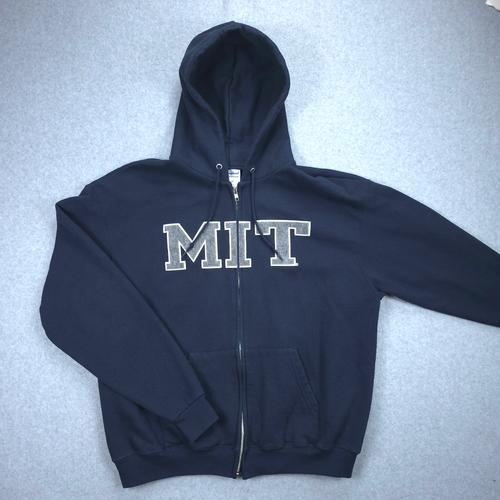 Champions MIT University Zip-Up Sweatshirt Hoodie Mens L Blue College ...