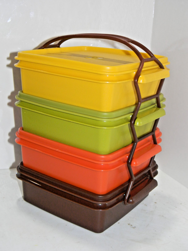 Set of 4 - Vintage Tupperware Squared Away Sandwich Keepers 1362 ...