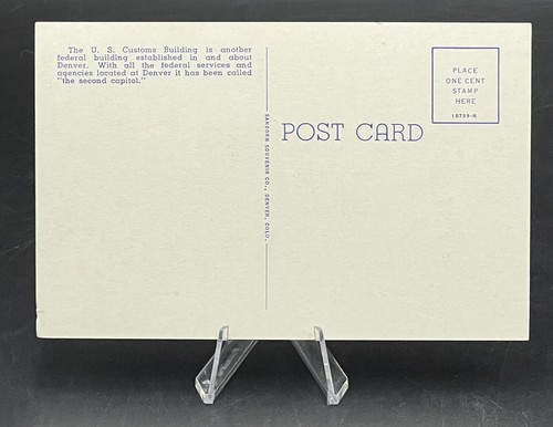 VTG Sanborn LINEN Postcard Otto Roach U.S. Customs Building Denver ...