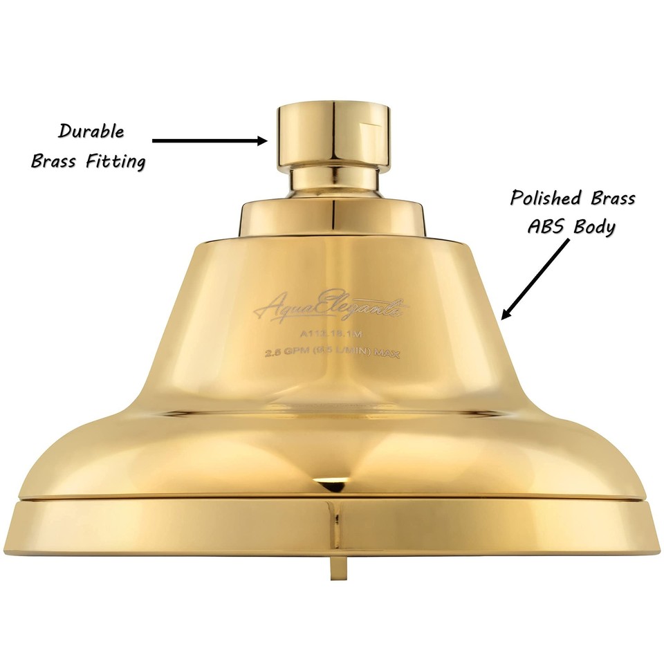 Massage & Mist Shower Head (Aqua Elegante) - Polished Brass - 1.8 GPM ...