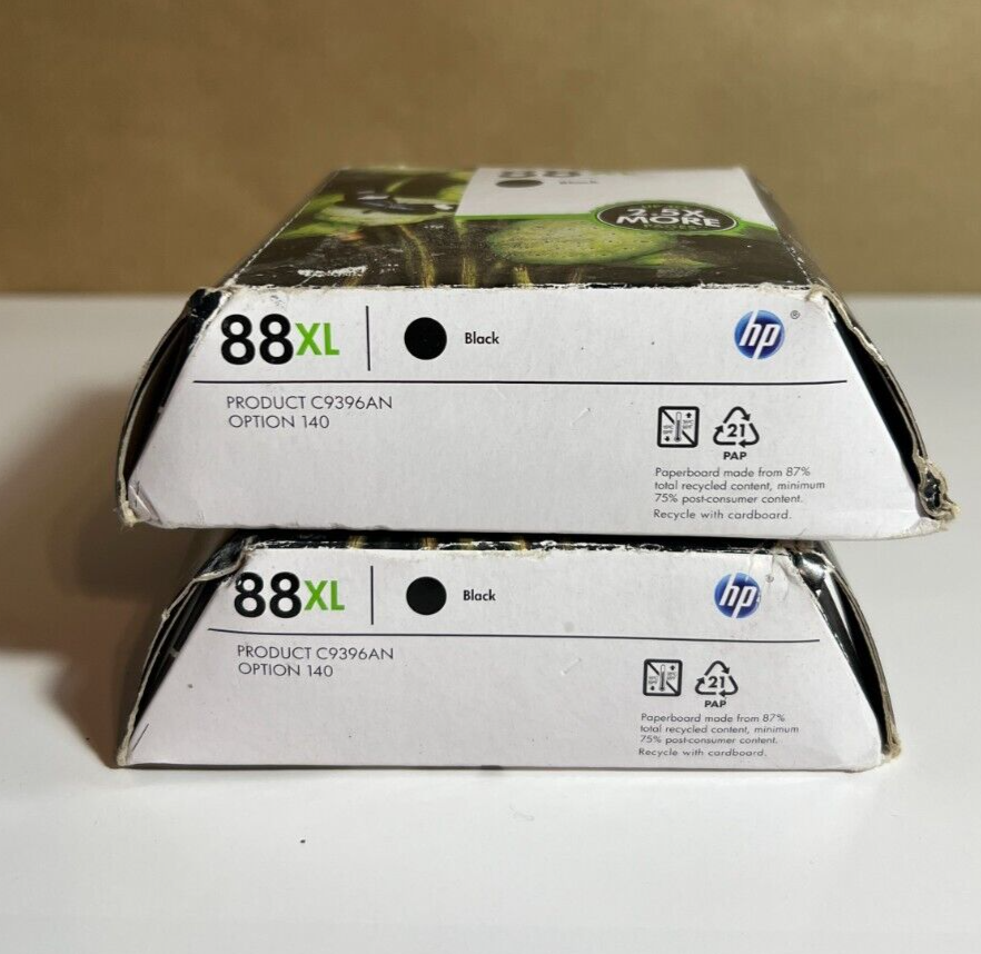 (Lot of 2) Genuine hp 88XL Sealed OfficeJet BLACK Ink Cartridge | eBay