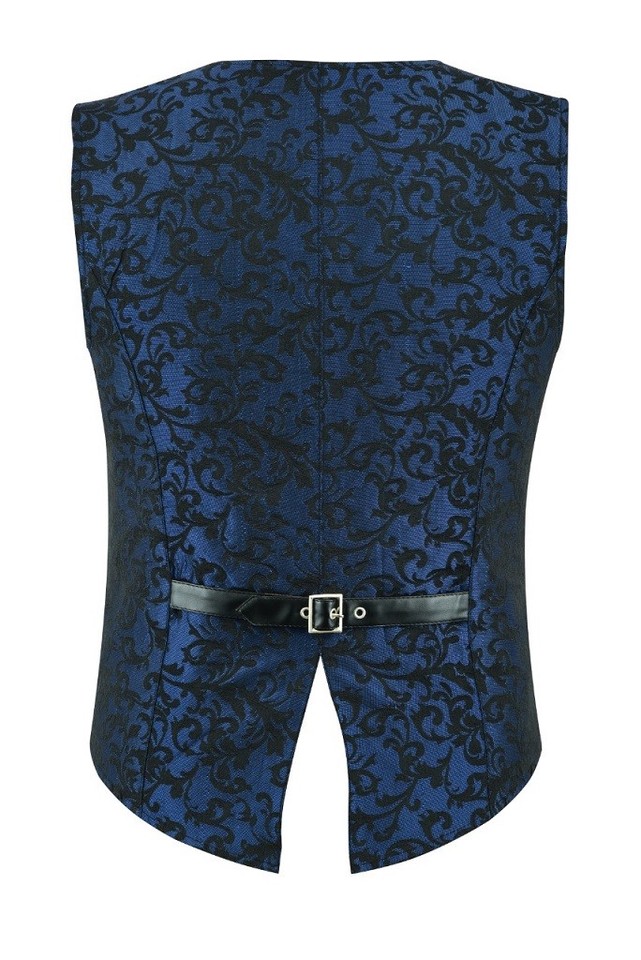 Men's Blue Victorian Suit Vest Steampunk Gothic Waistcoat | eBay